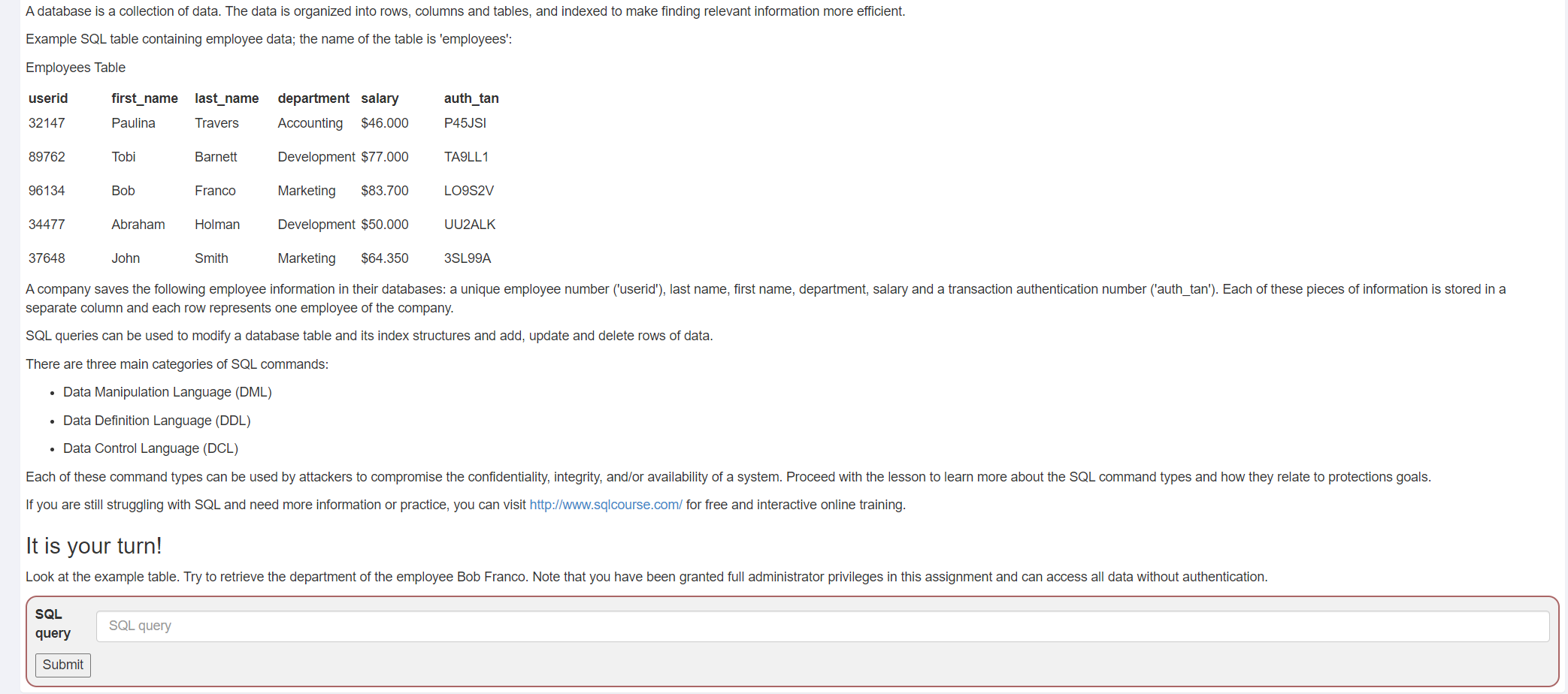 WebGoat代码审计-02-SQL注入 | Drunkbaby's Blog